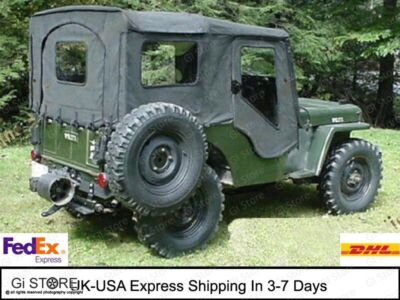 CANVAS SOFT TOP FOR JEEP WILLYS CJ2A,CJ3A,3B,M38,M38A1 FITS ON CIVIL ...