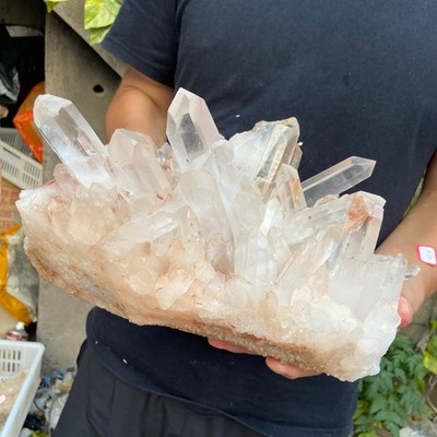17.1lb Large Natural Clear White Quartz Crystal Cluster Rough Healing ...