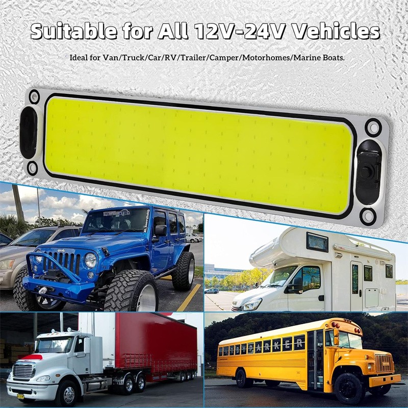LED 12-24V Auto Interior Light Ceiling Lamp Car Reading LED Night Strip ...