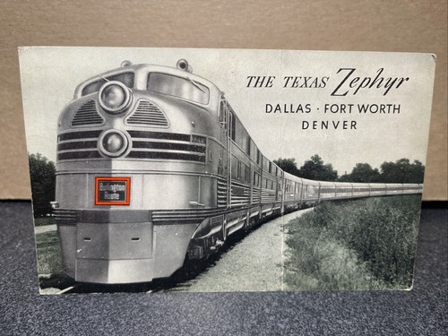 The Texas Zephyr Train Dallas Fort Worth Denver Postcard | eBay