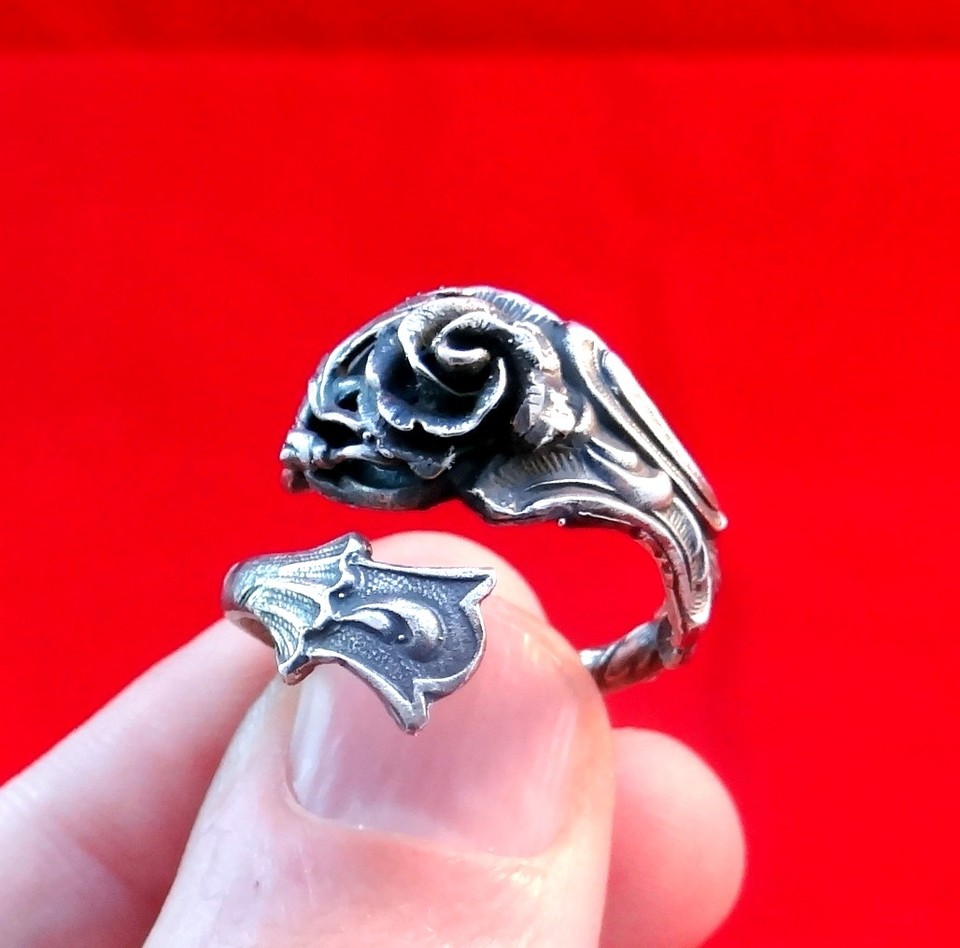 Rose Ring, Rose Ring Silver, Sterling Silver Ring Flower Ring, Unique ...