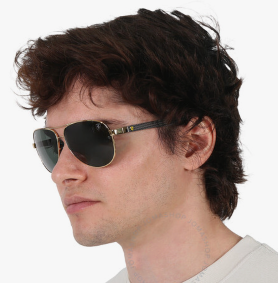 New Ferrari RAY-BAN Sunglasses RB 8331-M F008/71 140 Gold & Carbon ...