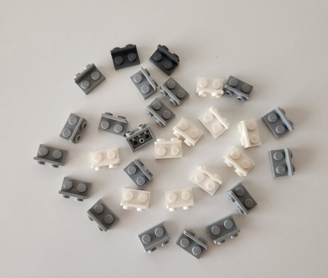 30x LEGO Bracket Inverted Plate (99780) Dark & Light Bluish Grey and ...