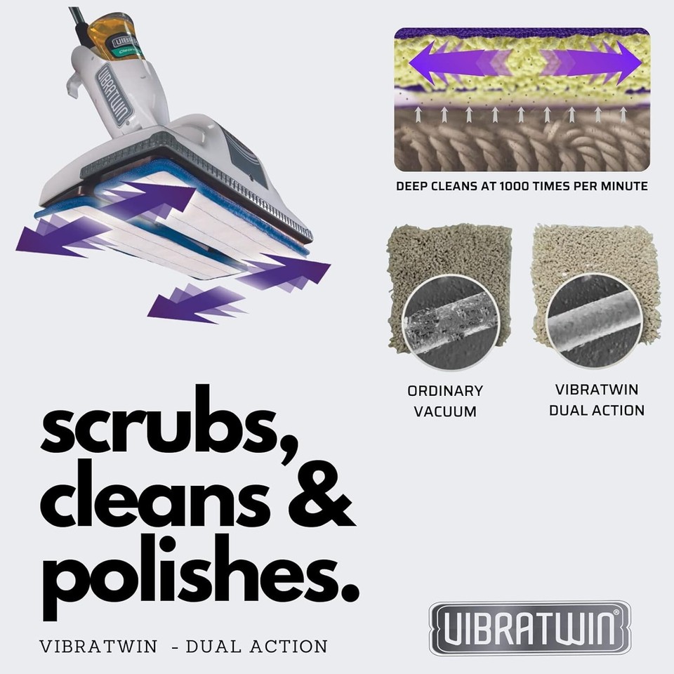 VIBRATWIN Electric Mop Dual Action, Floor Polisher & Cleaner Machine ...