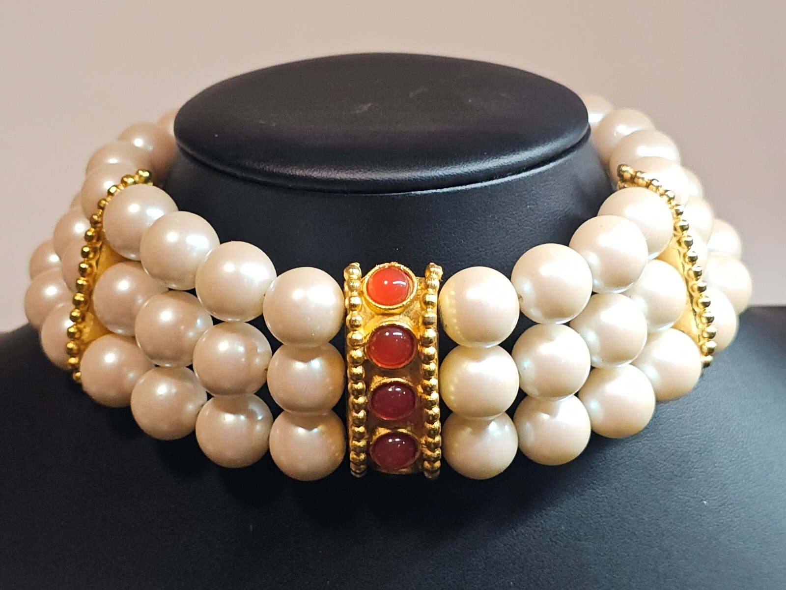 Vtg Richard Serbin Vtg Pearl Choker Collar Runway Edi… - Gem