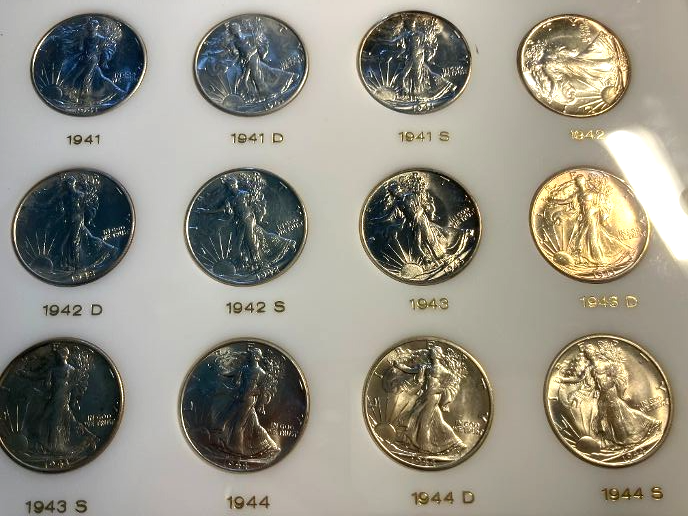 elf Walking Liberty Half Dollar Short Set 1941-47 BU (20 coins) Capitol ...