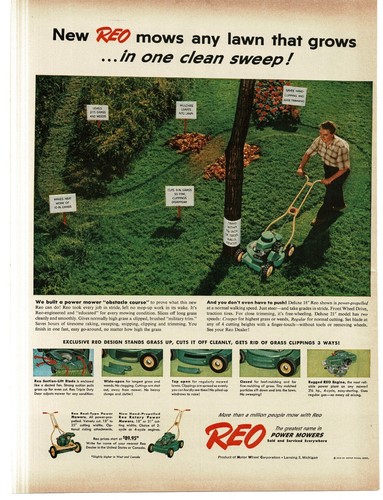 1956 REO Power Lawn Mower Print Ad | eBay