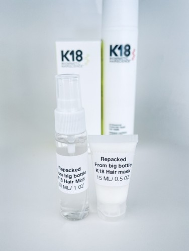 K18 Pro Hair Repair Molecular hair Mist 1 oz and 1/2 oz Hair Mask Mini ...
