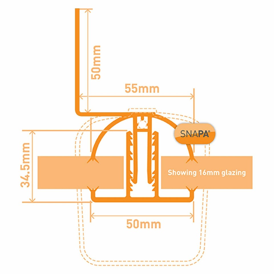 Conservatory Roof Glazing Bar Snapa Snap Down Polycarbonate Joining ...