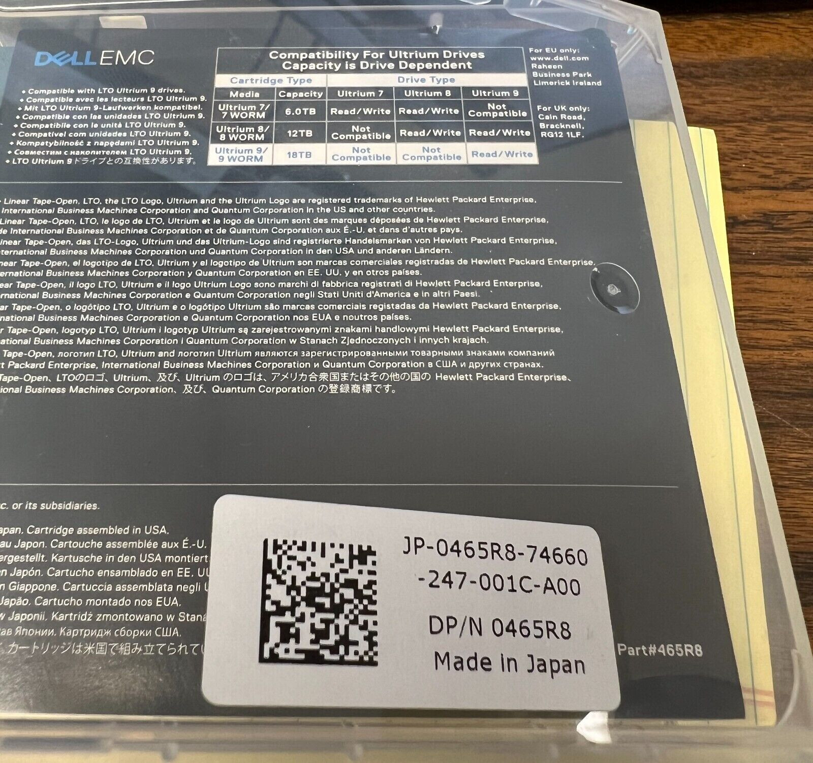 Dell 0465R8 ( 20 PACK ) 18TB / 45TB LTO-9 Data Cartridge 465R8 LTO9( 20 ...