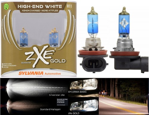 Sylvania Silverstar ZXE Gold H11 55W Two Bulbs Head Light High Beam ...