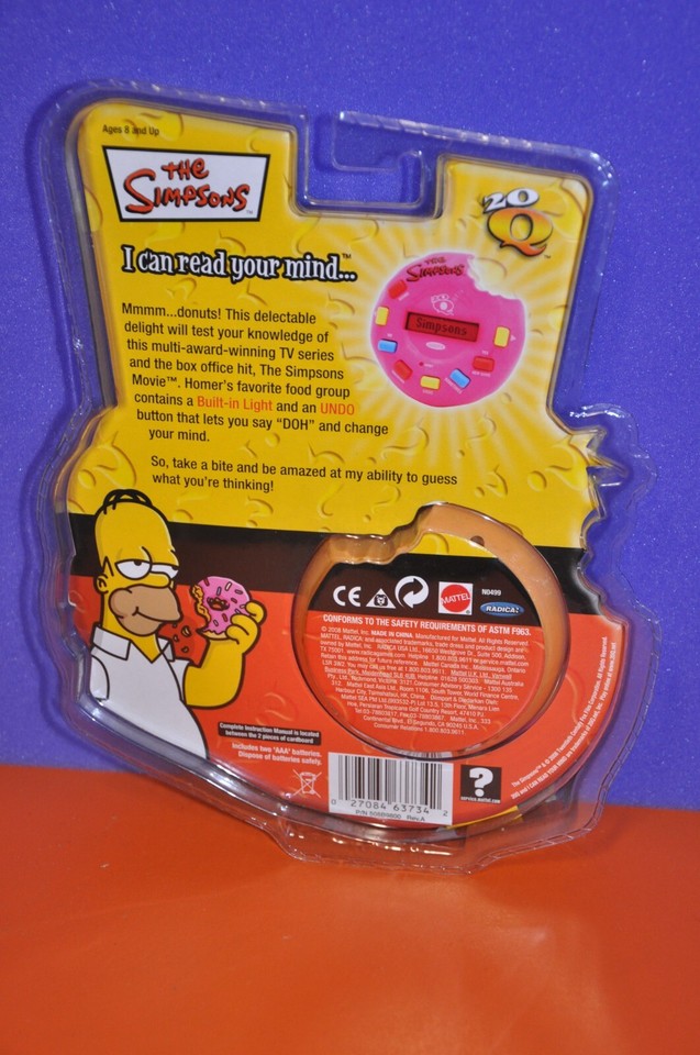 The SIMPSONS- 2008 MATTEL "I CAN READ YOUR MIND" DONUT SHAPED HANDHELD ...