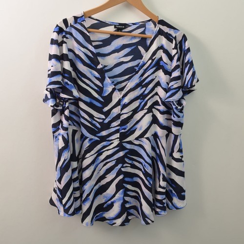 Torrid Blouse Womens 1 1X Polyester Animal Print Purple V-Neck Zebra | eBay