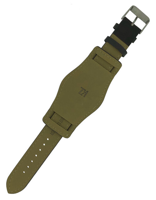 Dark Brown Genuine Leather Military Cuff Watch Strap 22mm and 24mm | eBay