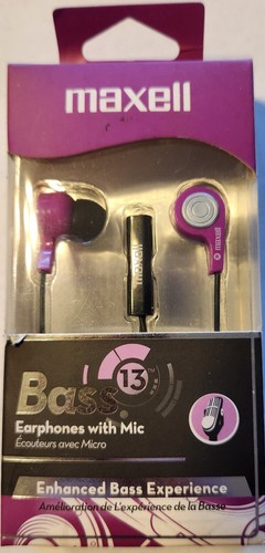 Maxell Bass 13 Earphones with Mic Ear Buds | eBay
