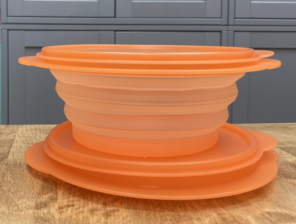 Tupperware 4 cup & 3 cup Flat Out Bowl Sets-Colander-Funnels-Assorted ...