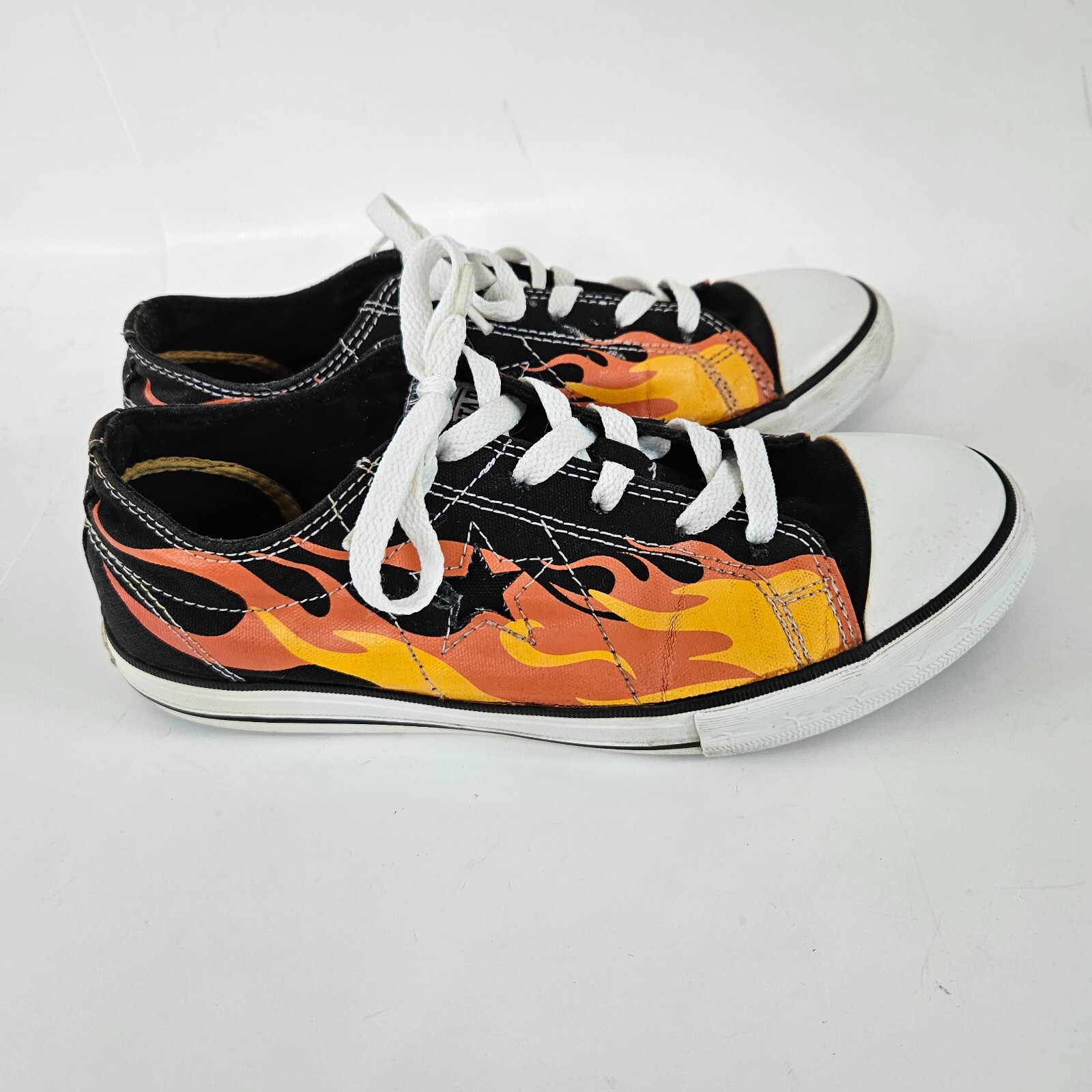 Converse One Star Women's Flame Fire Black Red Orange… - Gem