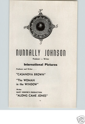 1945 Movies Ad Nunnally Johnson Casanova Brown Wiard B Ihnen Blood On ...