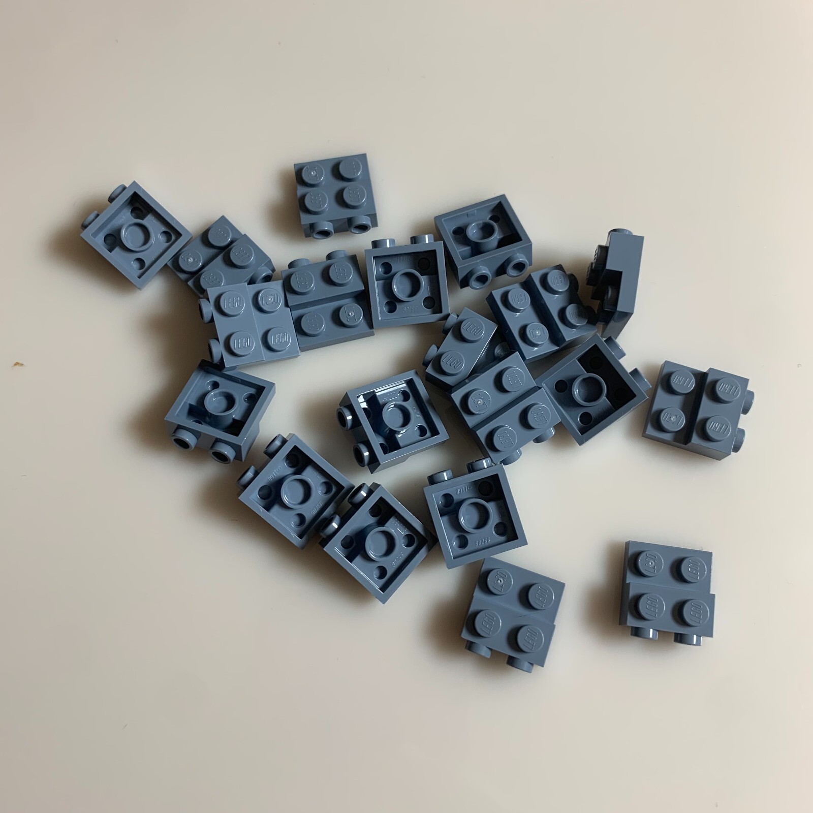 20 per lot NEW LEGO Sand Blue Plate 2X2X2/3 With 2 Horiz. Knobs (99206/ ...