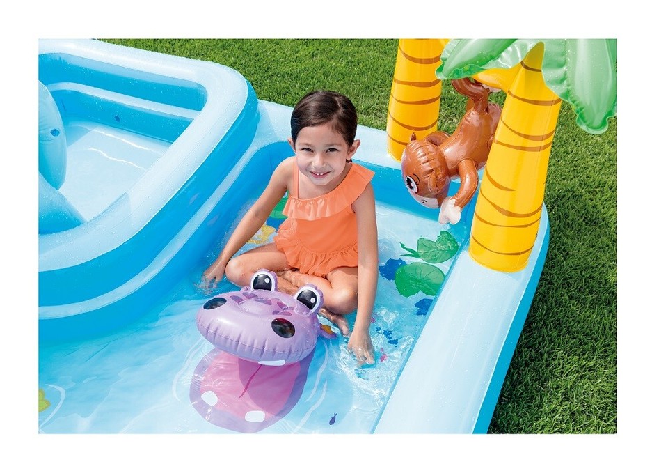 Intex Jungle Adventure Play Center Inflatable Kiddie Spray Wading Pool ...