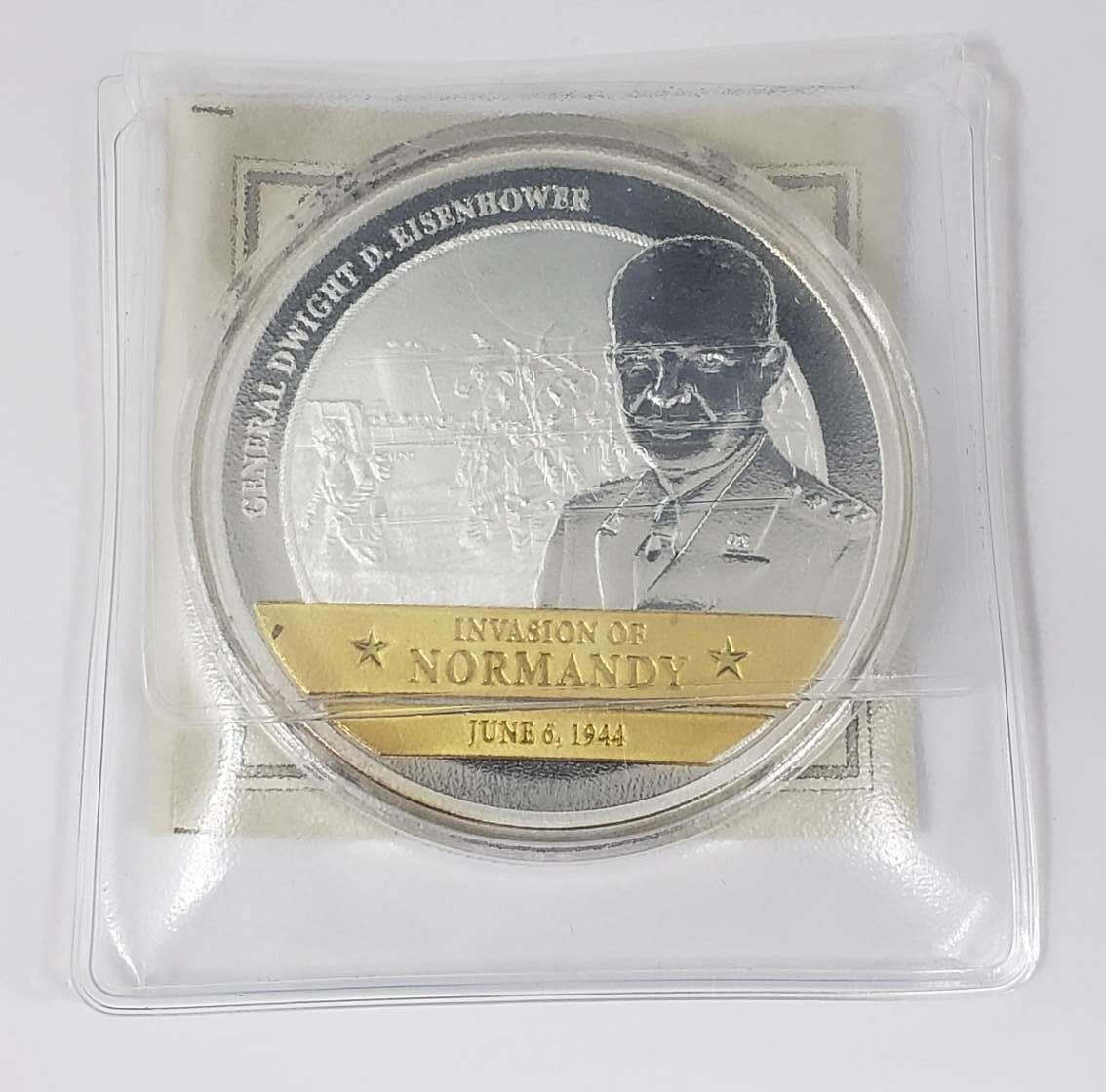 2017 D-Day Invasion of Normandy World War II Commem Proof 2" Coin w/COA ...