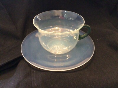Fry - Foval Cup & Saucer - Jade green handle | eBay