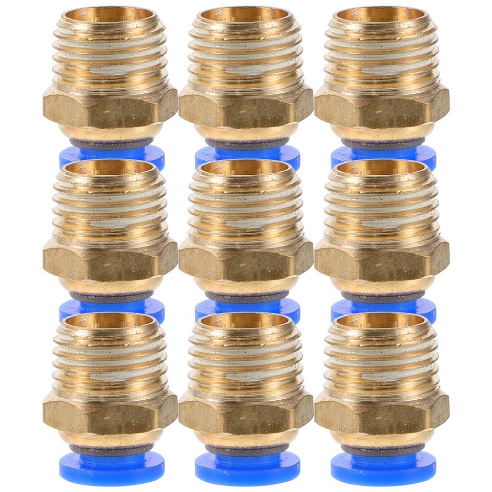 10 Pcs Quick Connection Connector Crimp Cinch Straight Coupling Air ...