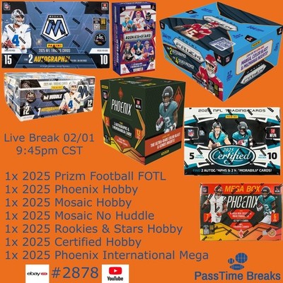 NEW YORK JETS - 2025 PRIZM FOTL MOSAIC FOOTBALL - 7x Box Hobby Mix ...