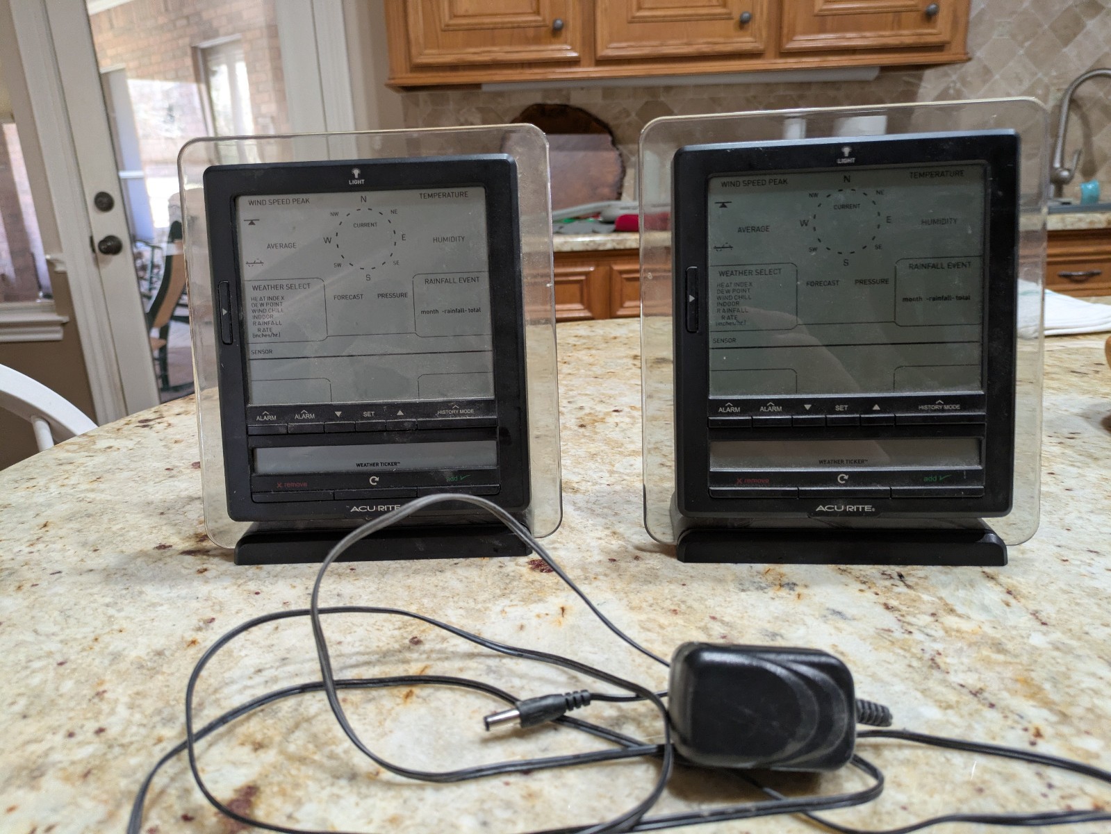 Two (2) AcuRite Weather Stations Model 1015 Display Unit Only w/ Power ...