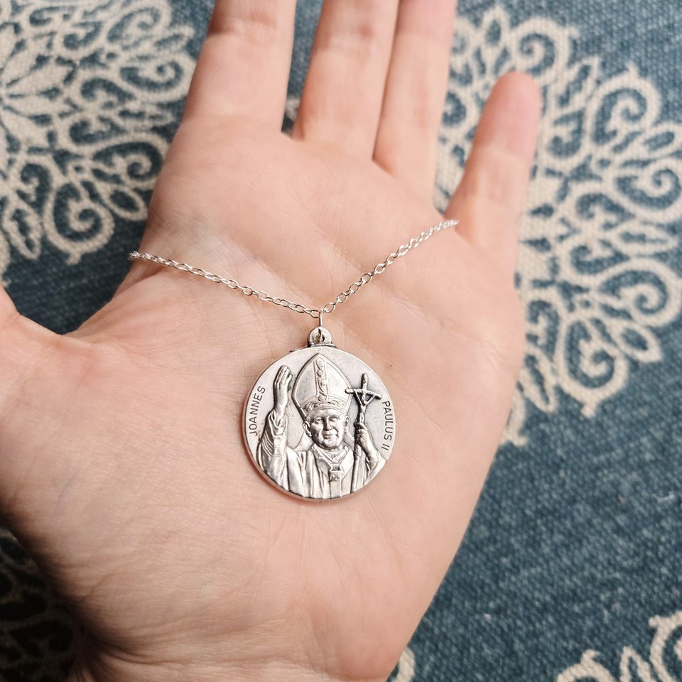 Vintage 1983 Italian Silver Pope Johannes Paulus II Silver Medal ...