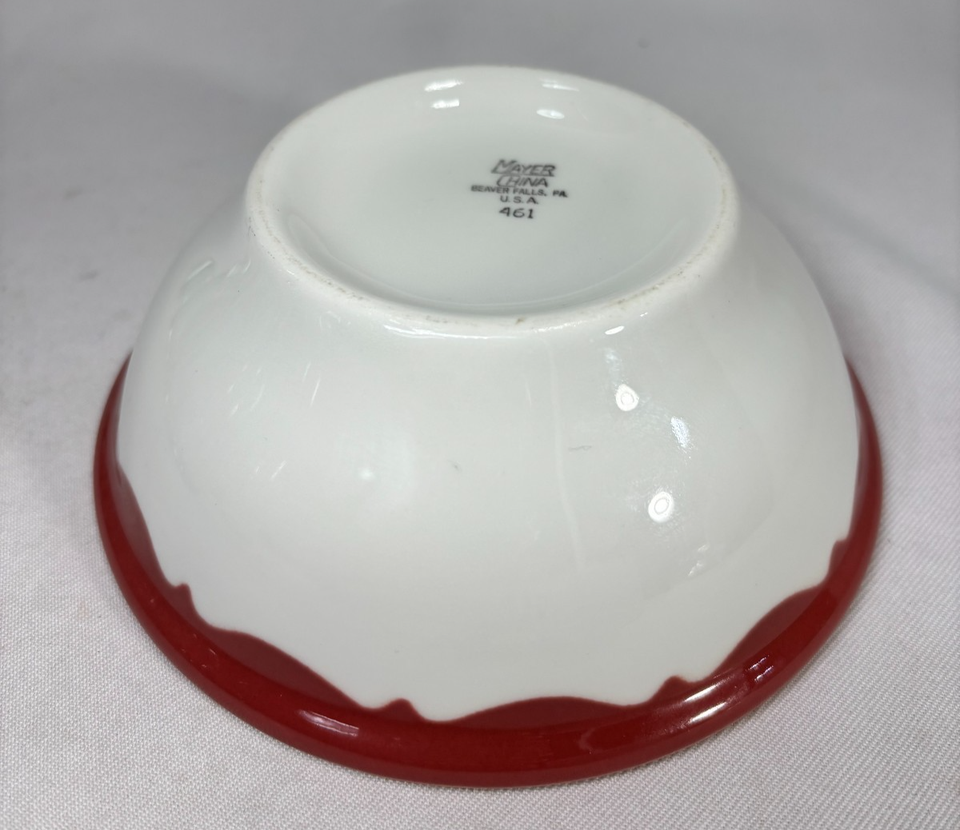 Vintage Mayer China Bowl Red Crest Wave 5.75" Cereal Bowl Restaurant ...