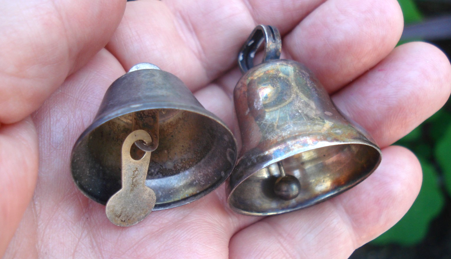Mixed LOT of 18 miniature BELLS...most of which are brass and a couple ...