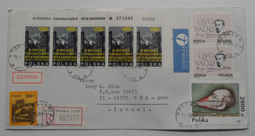 STAMPMART : POLAND 1993 REGISTERED EXPRESS MULTI STAMPS COVER USED TO ...