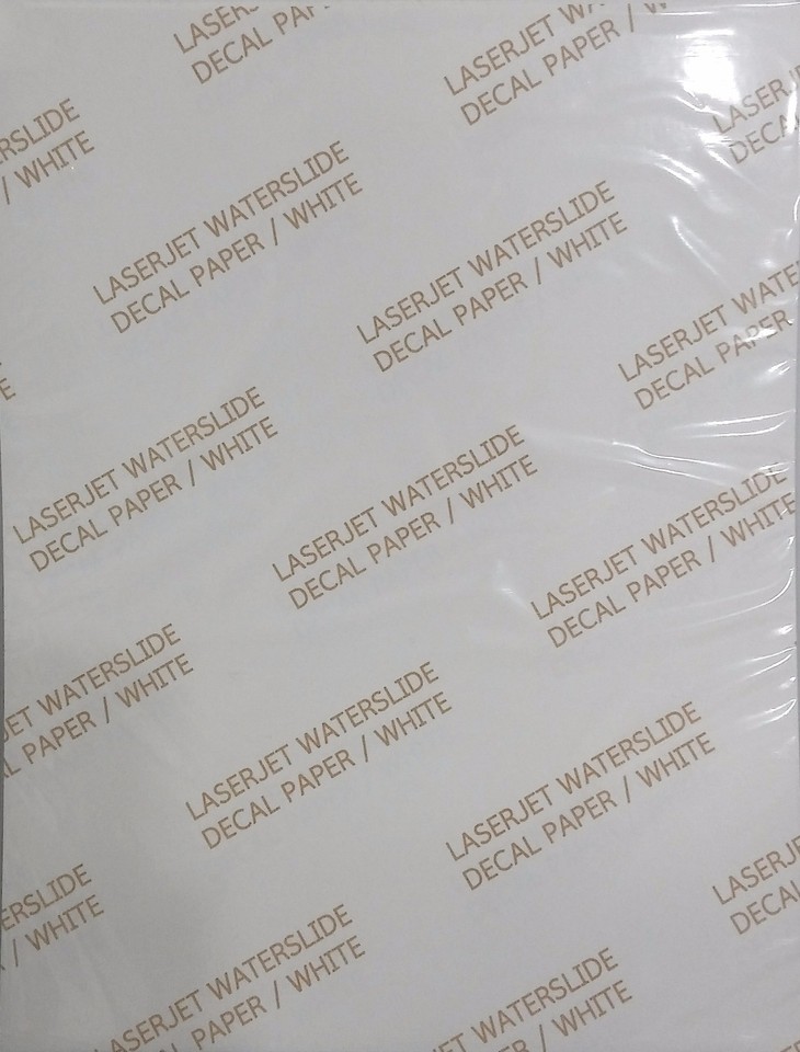 5 sheets Premium WHITE LASER waterslide decal transfer paper WORLD ...