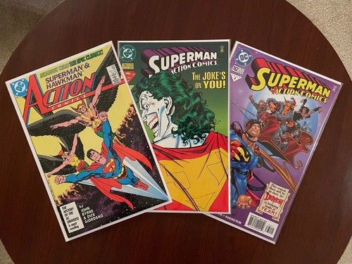 Action Comics #588 #714 & #762 (DC 1987-2000) Hawkman Superman Joker 9. ...