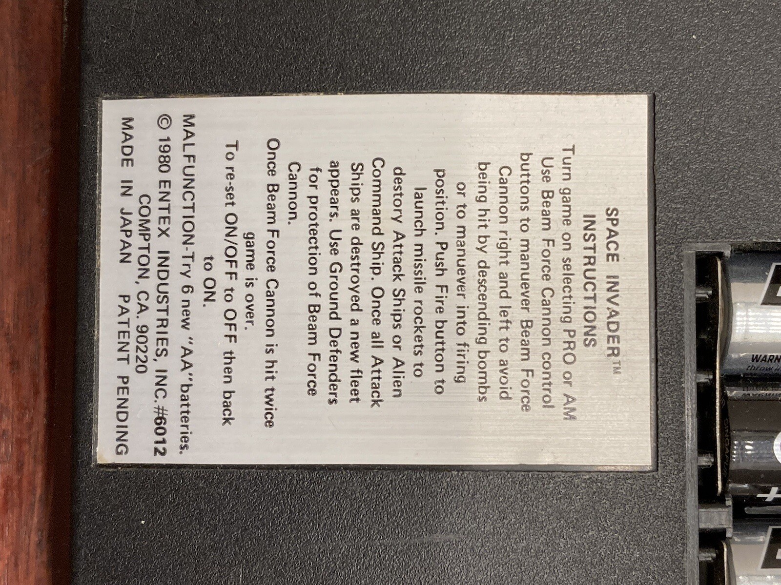 Vintage 1980 Space Invader Handheld Electronic Game Entex | eBay