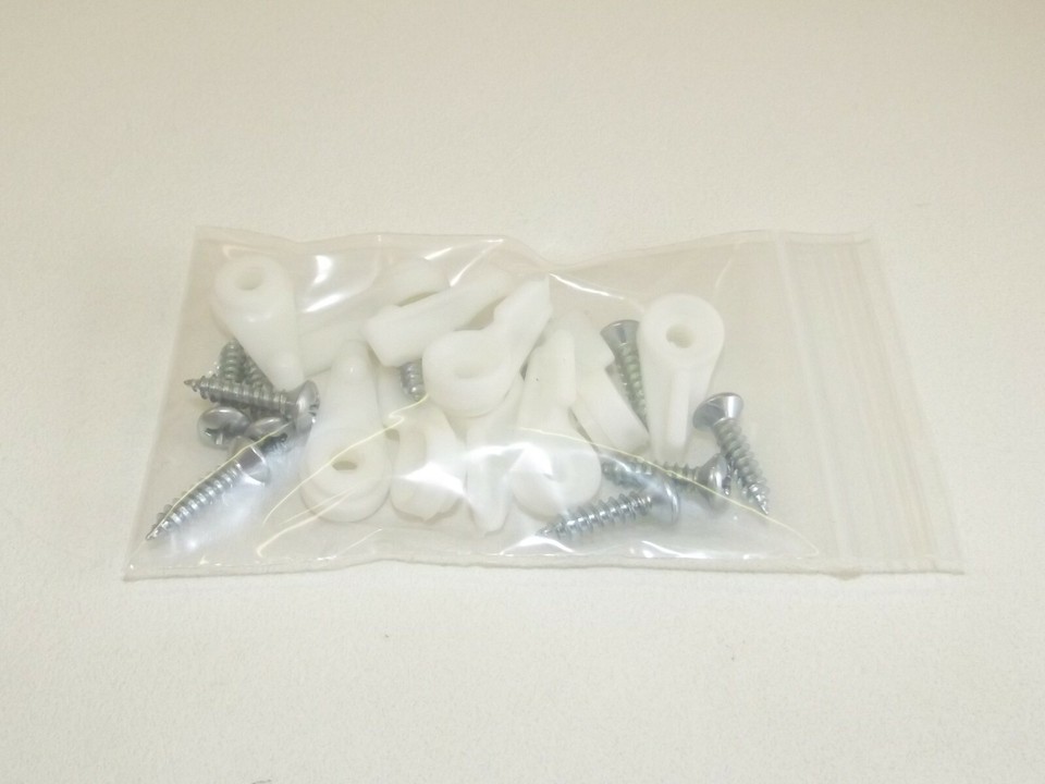20 Window Screen Storm Clips & Screws Nylon Plastic Sash White Holder ...