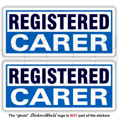 REGISTERER CARER Vinyl Bumper Stickers 115mm Virus Key Worker NHS x2 ...