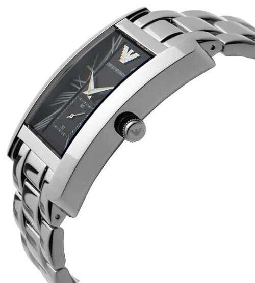 NEW EMPORIO ARMANI MENS WATCH AR0156 STAINLESS STEEL SILVER STRAP AND ...