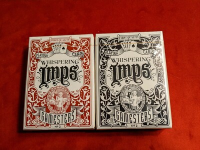Whispering Imps Standard Playing Cards - Black and Red decks - MINT ...