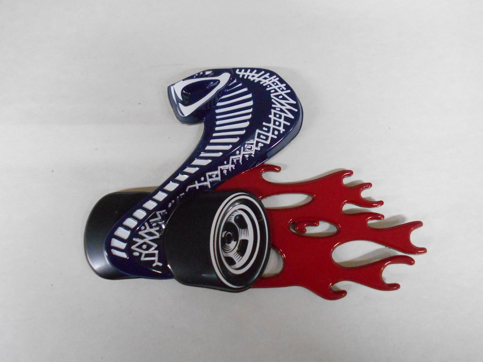 2007 2008 2009 FORD MUSTANG COBRA JET SNAKE WITH FLAMES FENDER EMBLEM ...