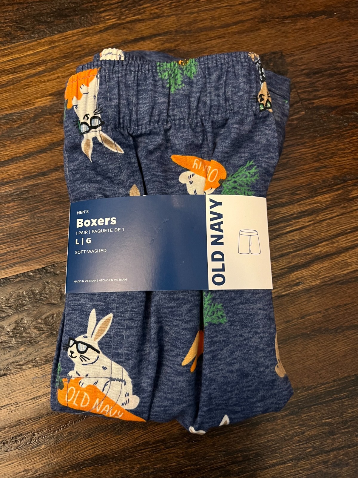 NWT Men's OLD NAVY Boxers, Soft Washed, XXL, 100% Cotton, Blue w ...