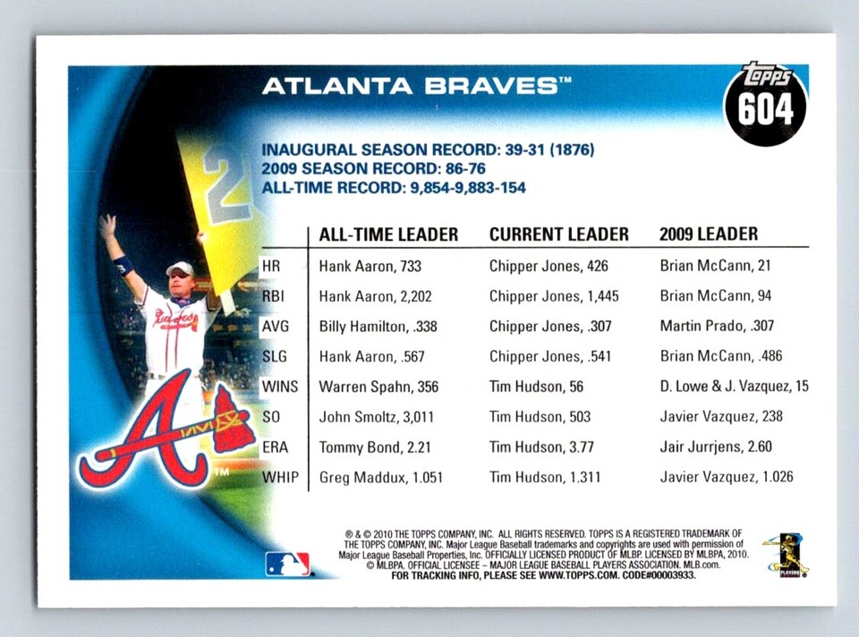 2010 Topps 604 Braves Franchise History FH Atlanta Braves | eBay