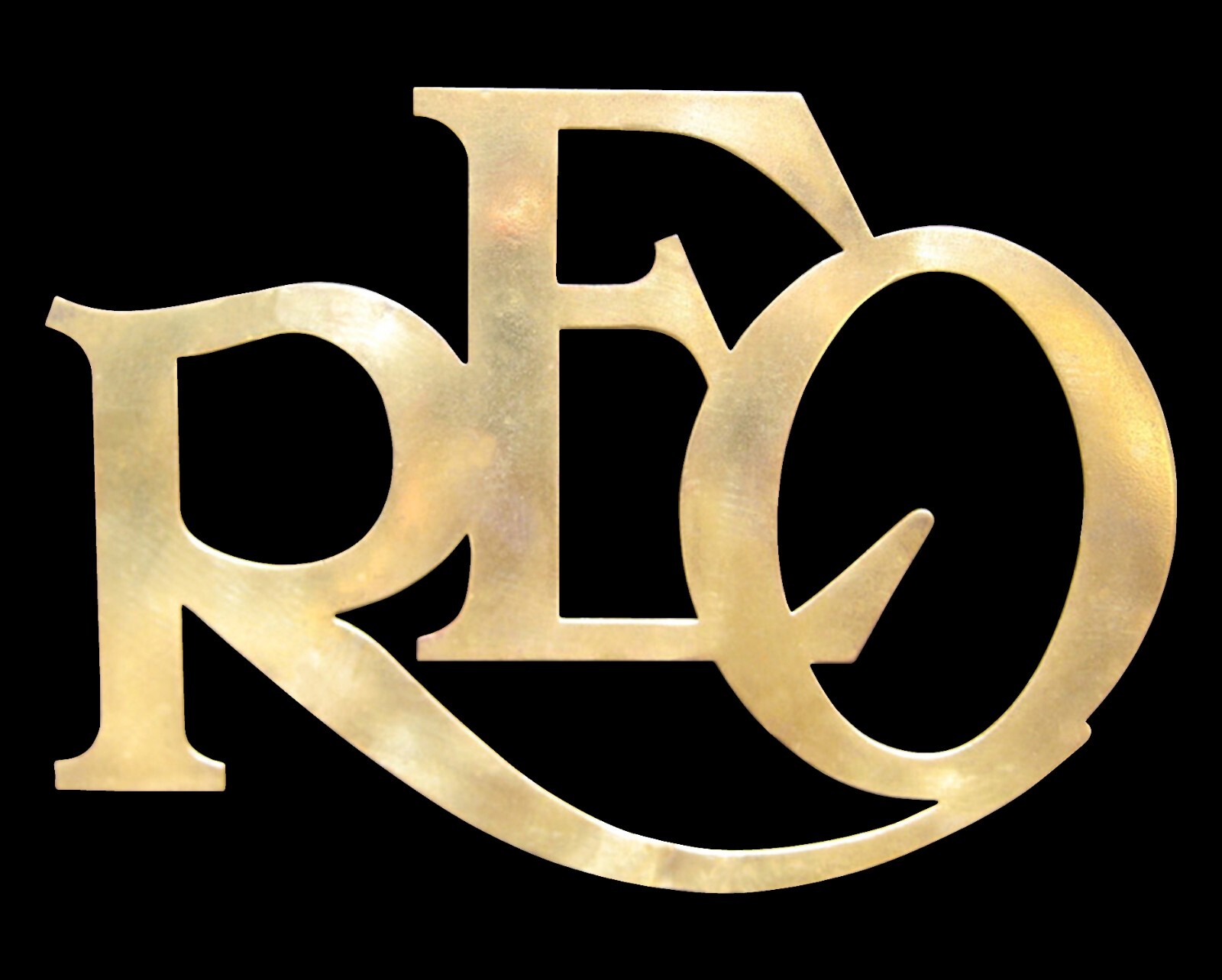 REO Motor Car - Vintage 1900s Brass Color Grill Emblem - Logo Sticker ...