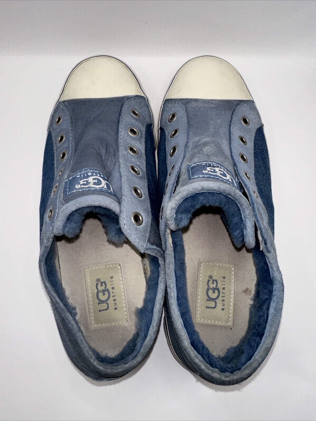 UGG Women's Laela 3315 Shoes Blue Suede Laceless Slip On Shearling ...