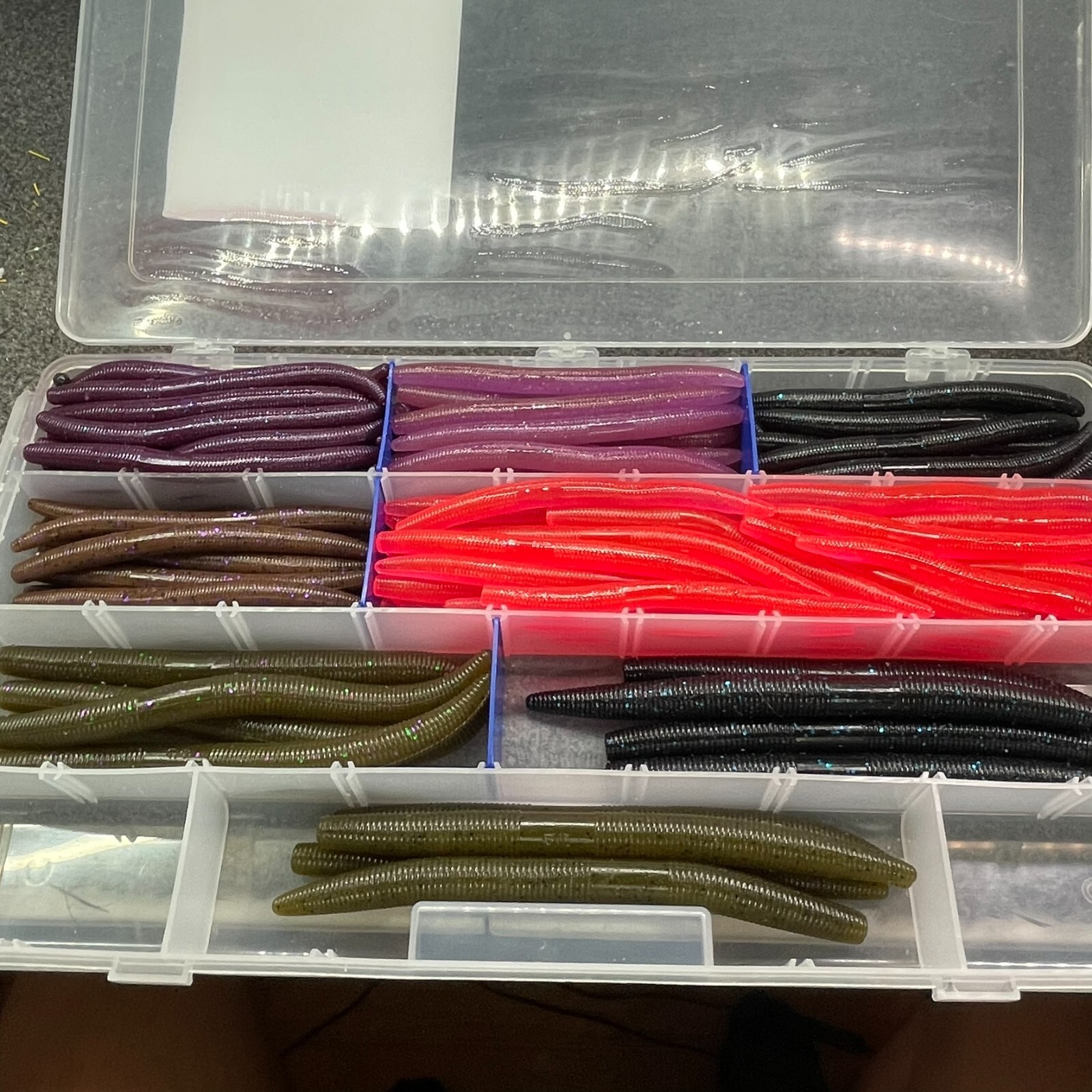 Lot of Yamamoto Senkos with Flambeau Utility Box Soft Plastic Stick ...