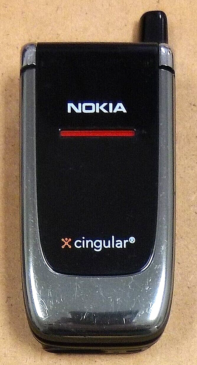 Nokia 6061 - Black and Silver ( AT&T / Cingular ) Rare Cellular Flip ...