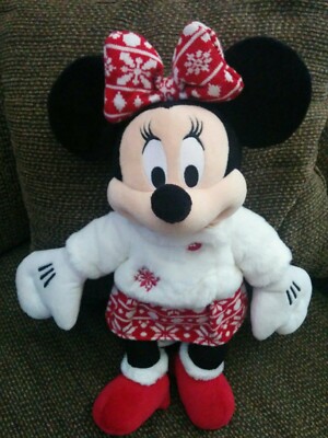 Disney Store Minnie Mouse Christmas Plush Doll Exclusive 2015 Limited ...