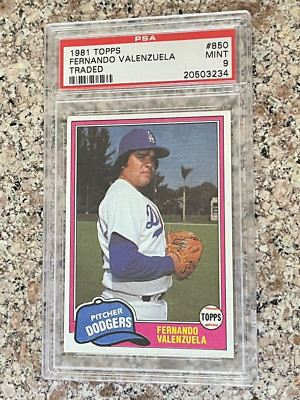 1981 Topps Traded - FERNANDO VALENZUELA #850 - Rookie - PSA 9 | eBay