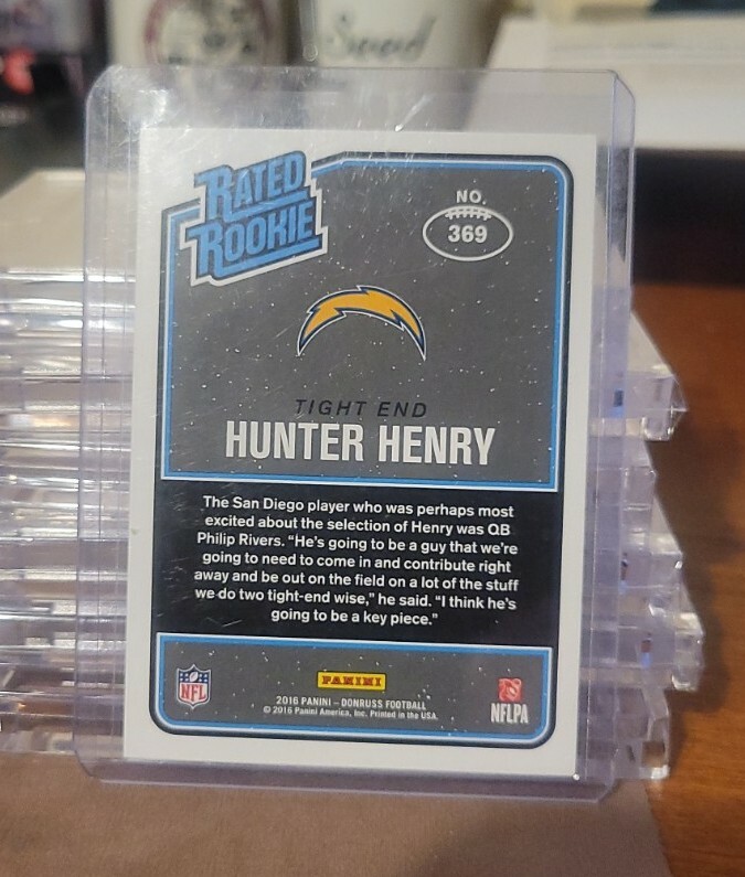 Hunter Henry SP Green Press Proof Rookie Card 2016 Donruss Rated ...